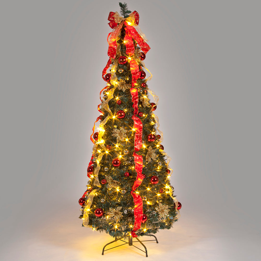 Pre-Lit Pop-Up Decorated Tree 6ft – DeWaldens Garden Centre