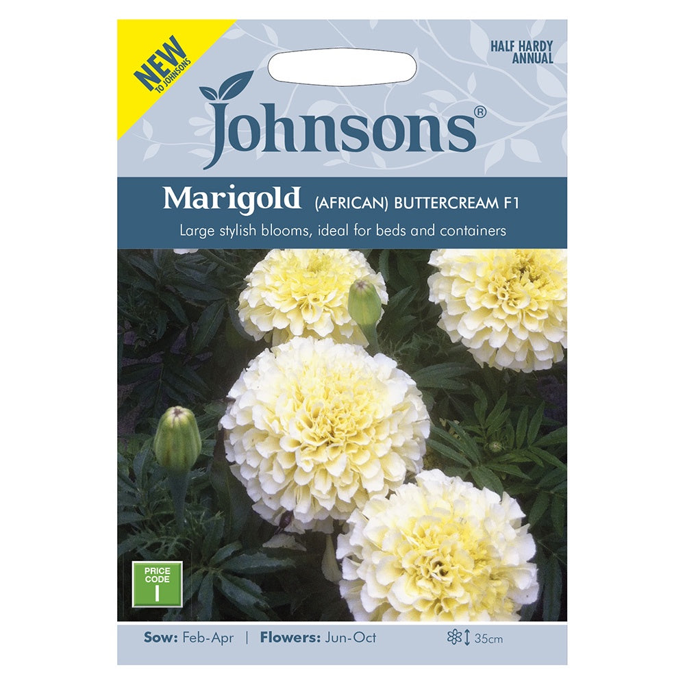 Johnsons Marigold (African) Buttercream Seeds – DeWaldens Garden Centre