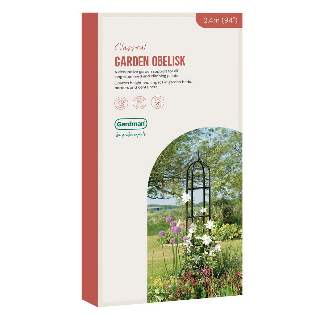 Gardman 2.4m Classical Garden Obelisk – DeWaldens Garden Centre