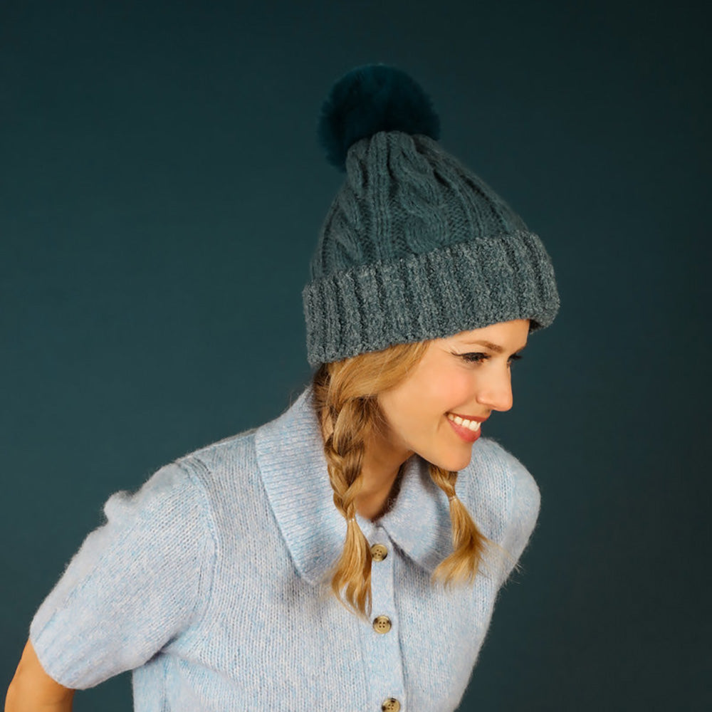 Powder Freya Bobble Hat – DeWaldens Garden Centre