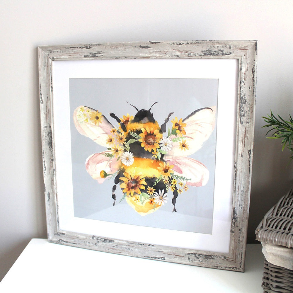 Framed Bee Print – DeWaldens Garden Centre