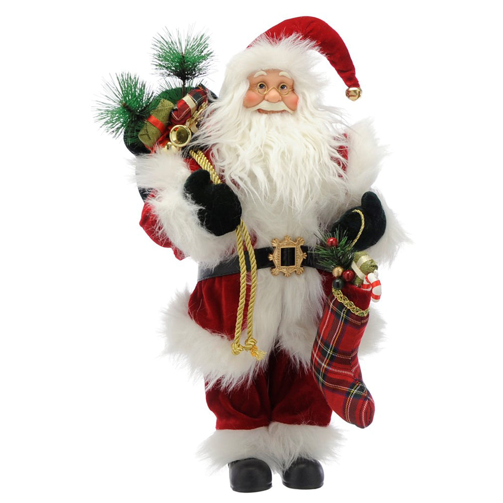 Festive Standing Traditional Santa with Stocking | DeWaldens | Xmas ...
