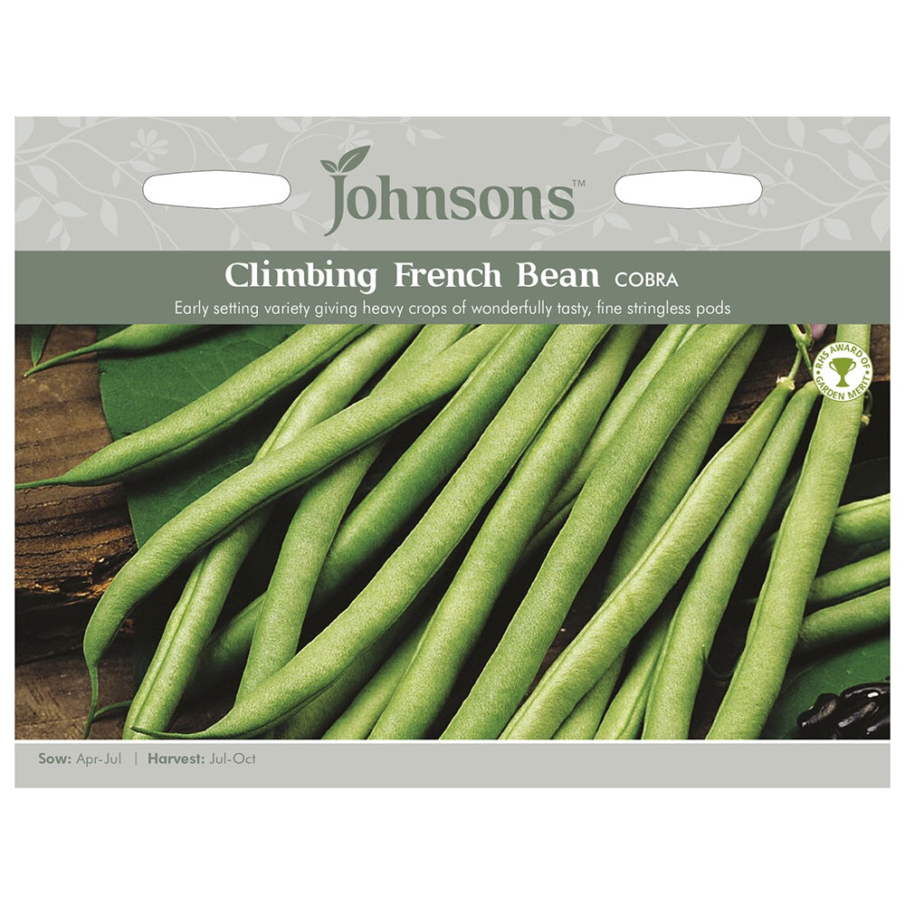 Johnsons Climbing French Bean Cobra Seeds – DeWaldens Garden Centre
