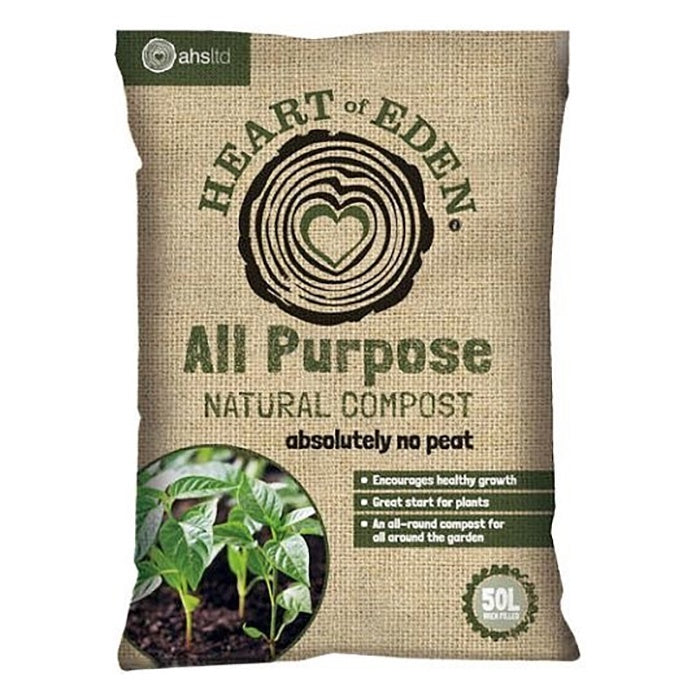 Heart Of Eden Peat Free Multi Purpose Compost 50L – DeWaldens Garden Centre