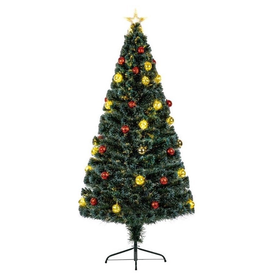 Premier Green Fibre Optic Tree with Pin Wire LED Baubles | DeWaldens ...